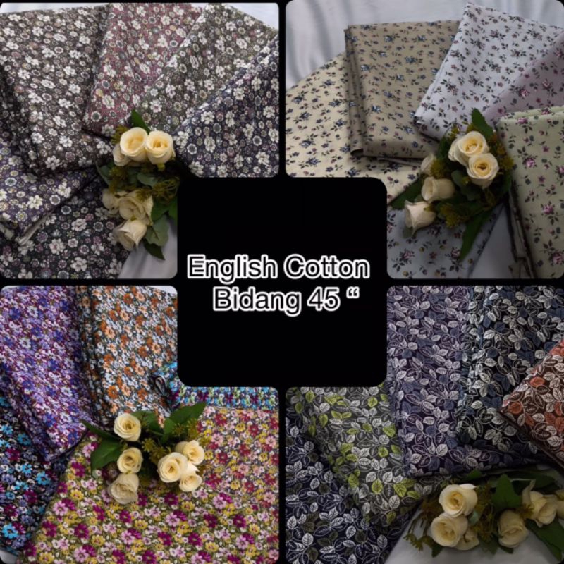 KAIN ENGLISH COTTON BUNGA BIDANG 45 | Shopee Malaysia