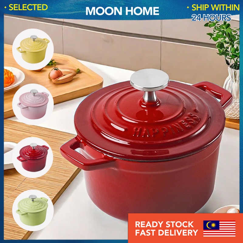 Colorful cast iron Dutch oven, ceramic enamel coated cookware | Shopee ...