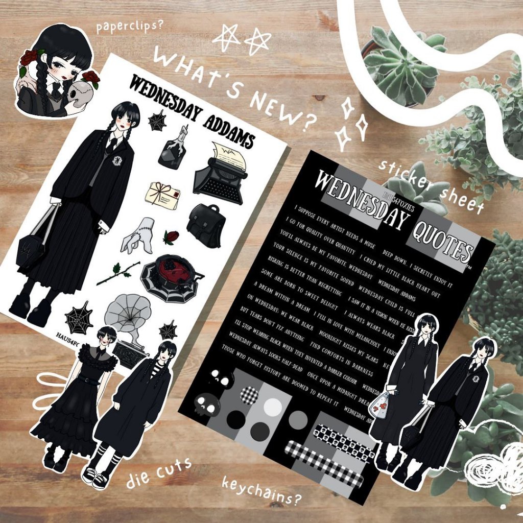 Haus4foxies Wednesday Addams Sticker sheet pack Limited Edition ...
