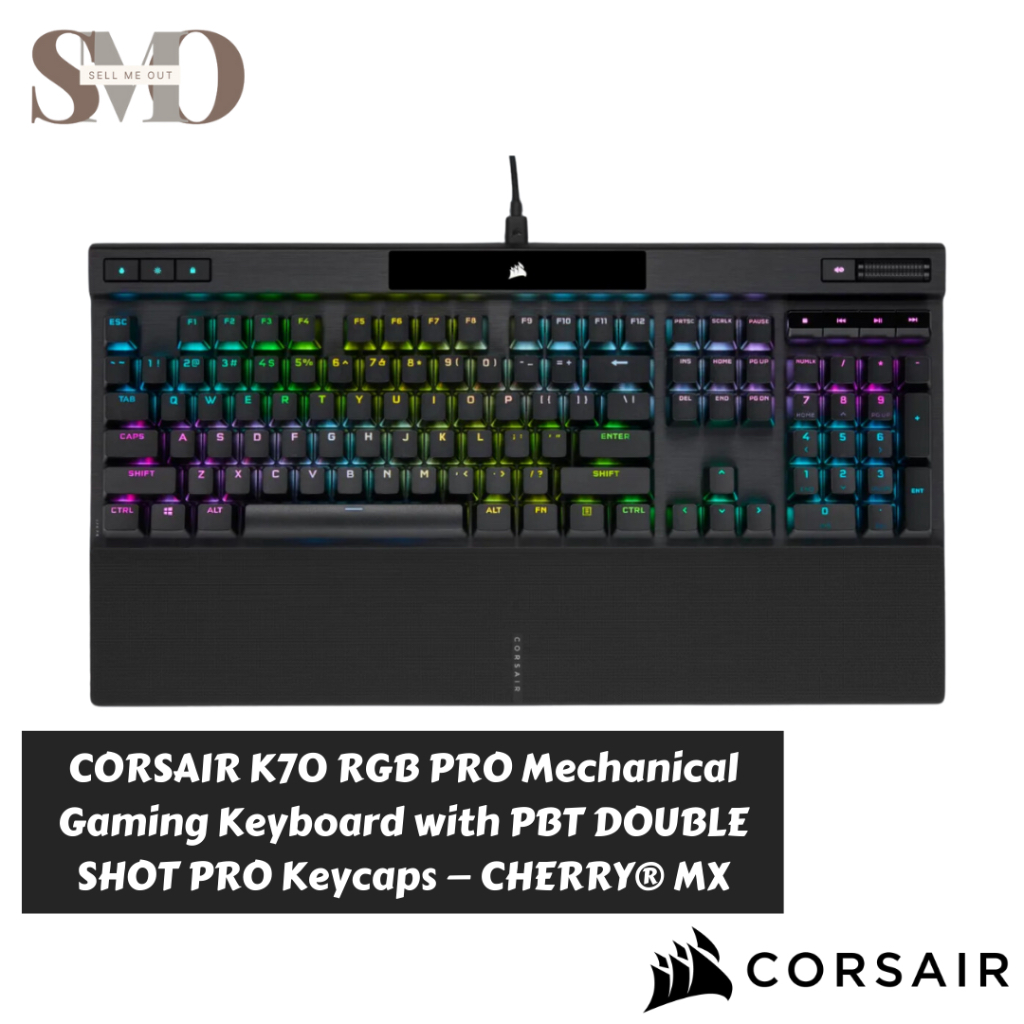 CORSAIR K70 RGB PRO Mechanical Gaming Keyboard with PBT DOUBLE SHOT PRO Keycaps — CHERRY® MX ...
