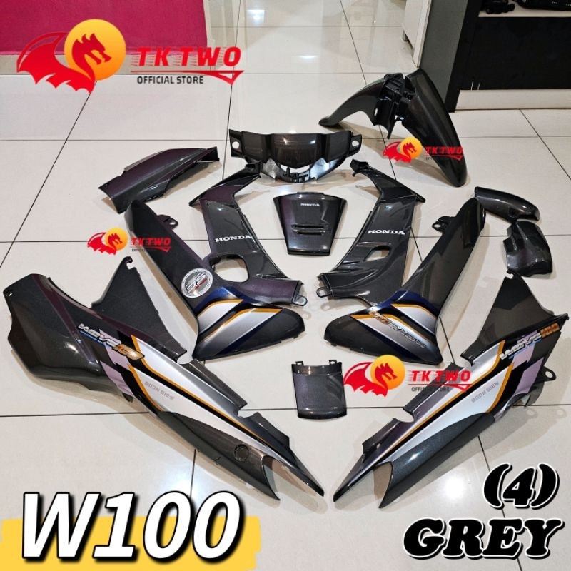 WAVE100 COVER SET GREY WITH STICKER (4) W100 "TK2" | Shopee Malaysia