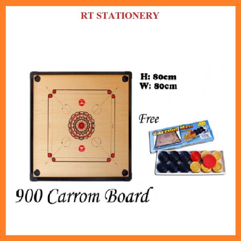 Standard Size Carrom Board Set With Carrom Men & Stricker / Set Papan ...