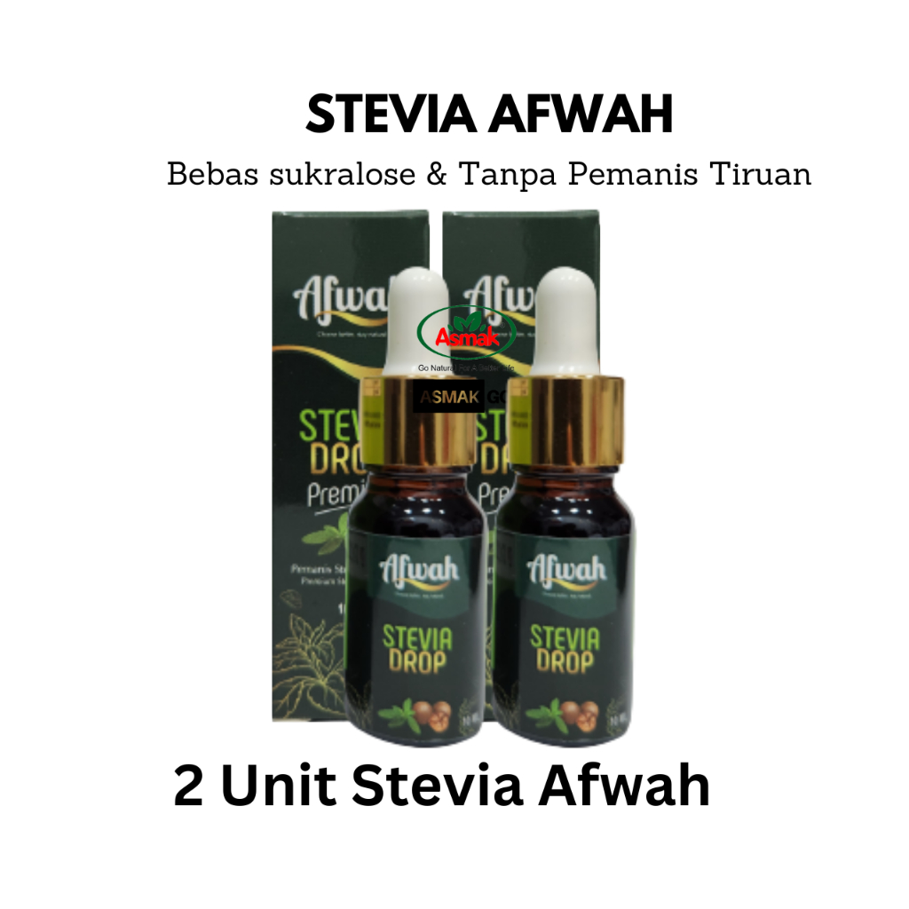 2 Unit Stevia Drop Premium Afwah 10ml Cecair Warna Kuning Perang ...