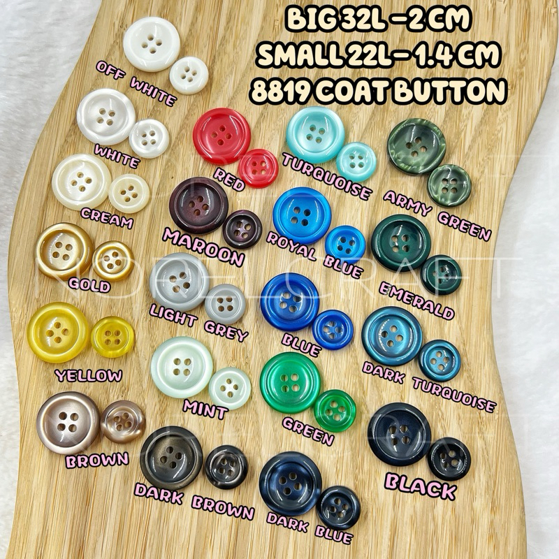 12PCS [8819] BUTTON COAT/ BUTANG KOT/ BUTANG SIZE BESAR & KECIL /BUTANG ...