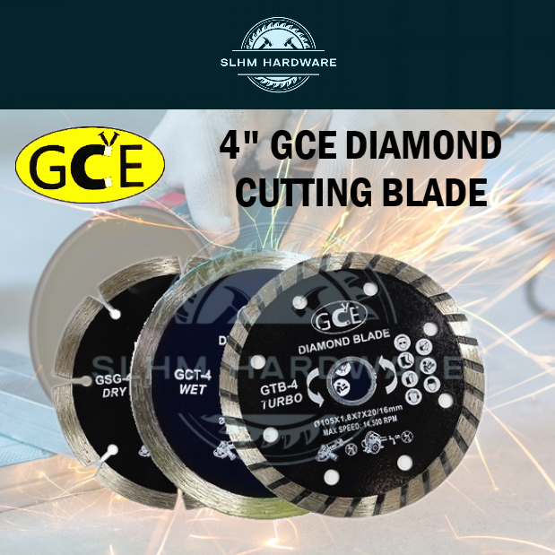 GCE 4" Continuous / Segmented / Turbo Diamond Cutting Wheel Disc MATA ...