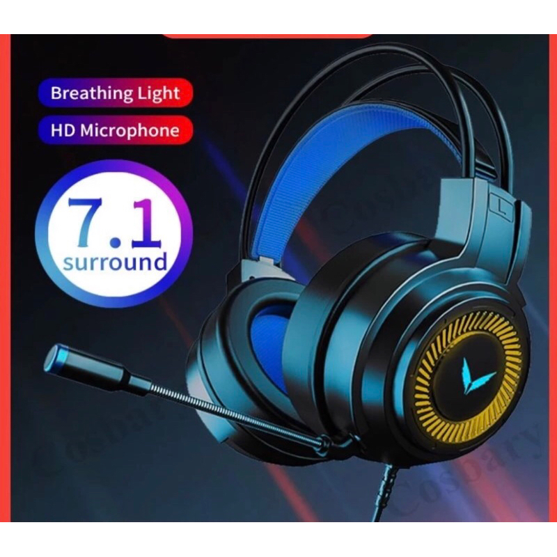 Gaming Headphones Surround Sound Stereo USB Wired Earphones With ...