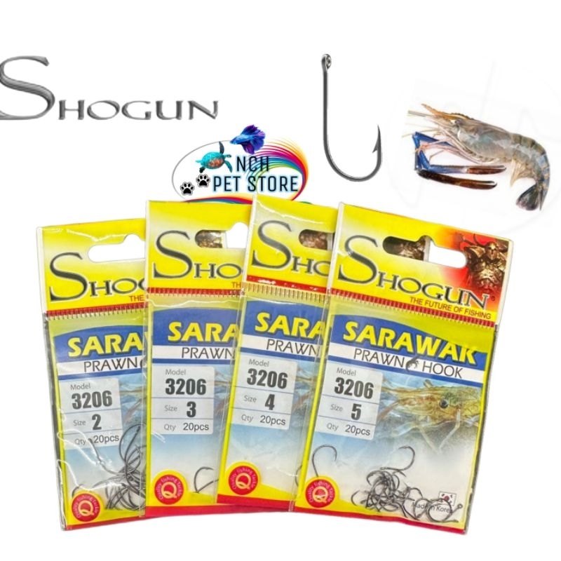 SHOGUN SARAWAK PRAWN HOOK MATA KAIL UDANG GALAH | Shopee Malaysia