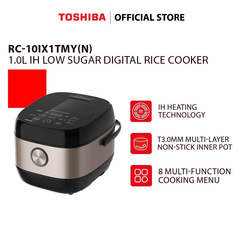 Toshiba RC-10IX1TMY(N) 1.0L IH Low Sugar Digital Rice Cooker with 8 Pre ...