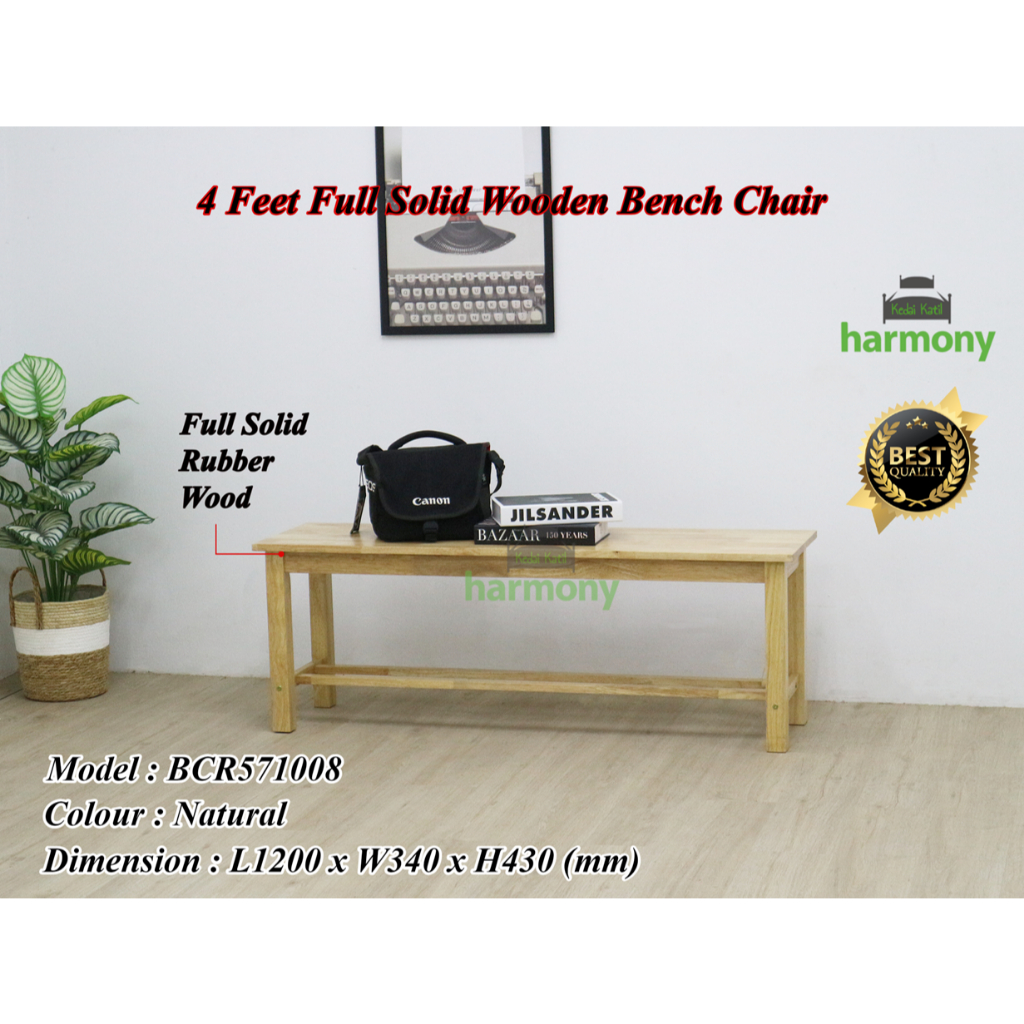 Harmony Outdoor Wooden Bench Chair / Kerusi Kayu Getah / Outdoor Bench ...