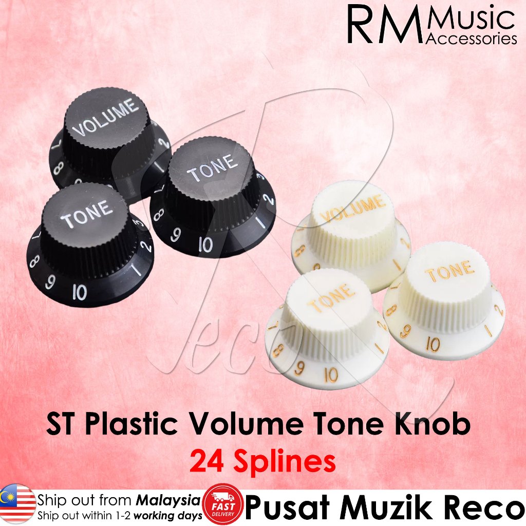 RM 24 Spline CTS Knob Electric Guitar Stratocaster Plastic Volume Tone ...