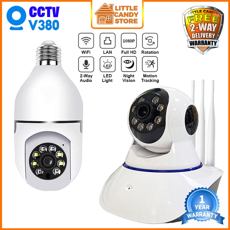 V380 FHD 1080P CCTV Camera Wireless Network Security Alarm 2-Way Audio ...