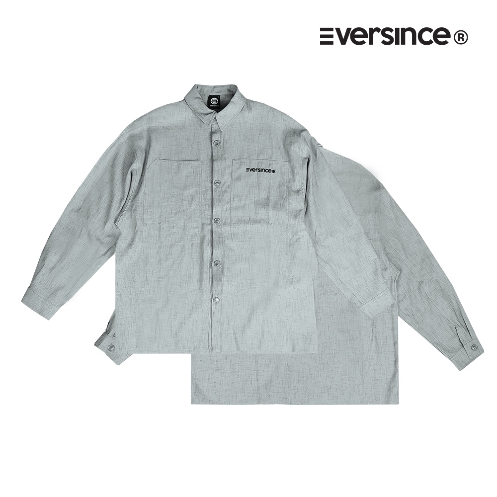 Eversince West Oversized Long Sleeve Shirt Grey | Shopee Malaysia