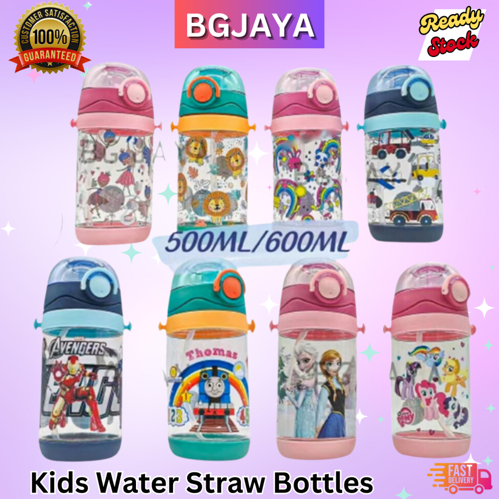 500ml/600ml Kids Water Bottle BPA Free with Straw Botol Air Kanak (BGJAYA) | Shopee Malaysia