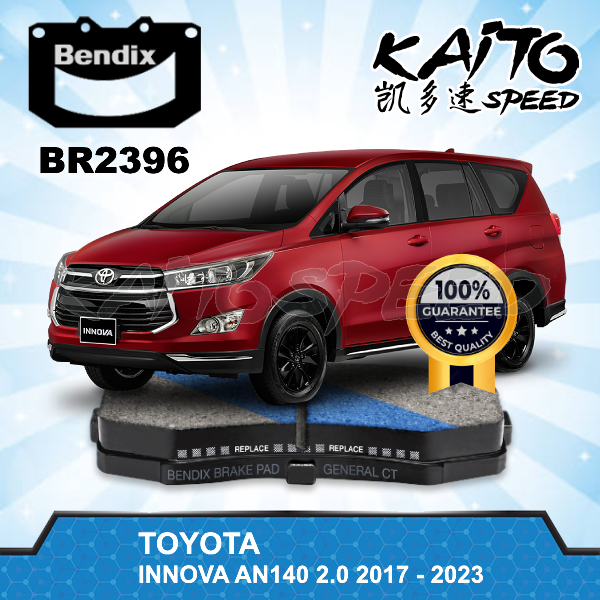 Bendix Front Brake Pad DB2396 Toyota Innova AN140 2.0 2017 2018 2019 ...
