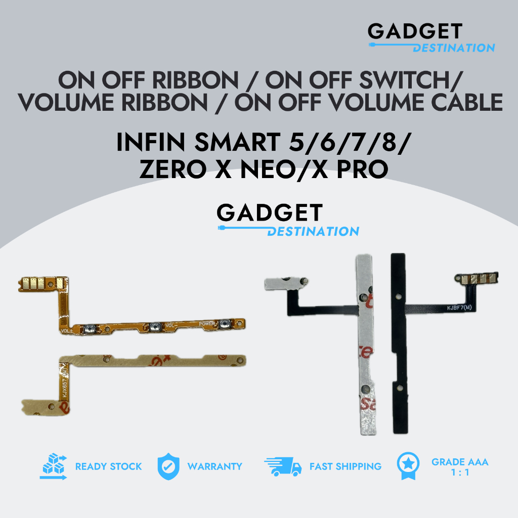 INFIN SMART 5/6/7/8/ ZERO X NEO/X PRO - On off / volume ribbon / side ...
