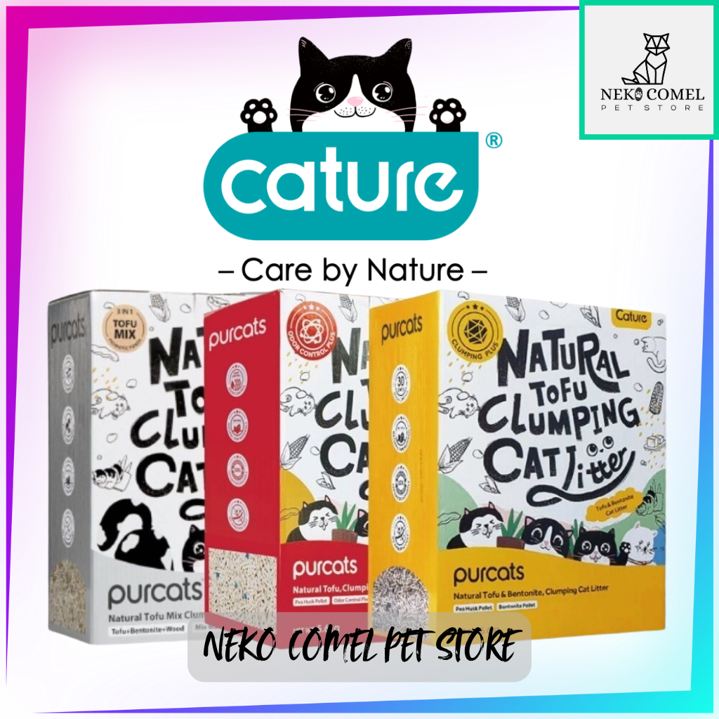 Cature Natural Premium Tofu Clumping Cat Litter 5.6kg (7Lx2) / Odor ...