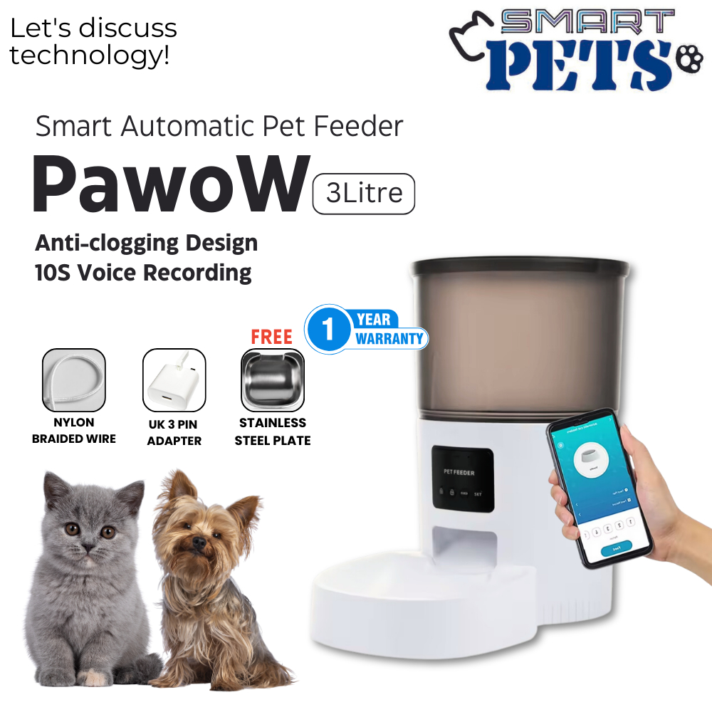 Smart Pets Smart Automatic Pet Feeder PawoW (Wi-Fi Ver / Camera Ver ...