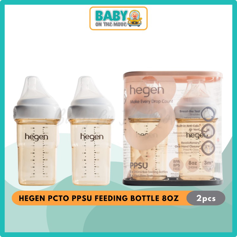 HEGEN PCTO 240ml/8oz PPSU Baby Feeding Bottle Twin Pack Botol Susu Bayi | Shopee Malaysia