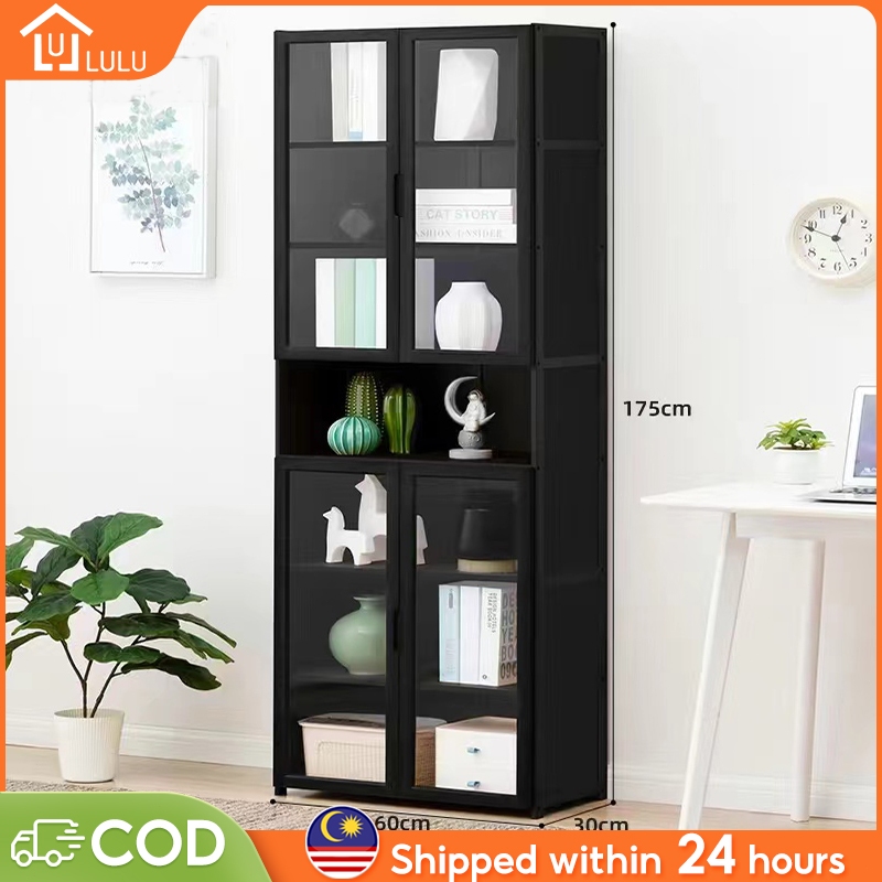 LULU Rak Buku Bamboo bookshelf 5/6/7 Layers Cabinet Dapur Cabinet ...