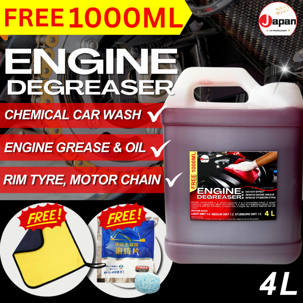 Engine Degreaser Chemical 4L (FREE 2000ML) Alkaline Degreaser Rim Wash ...