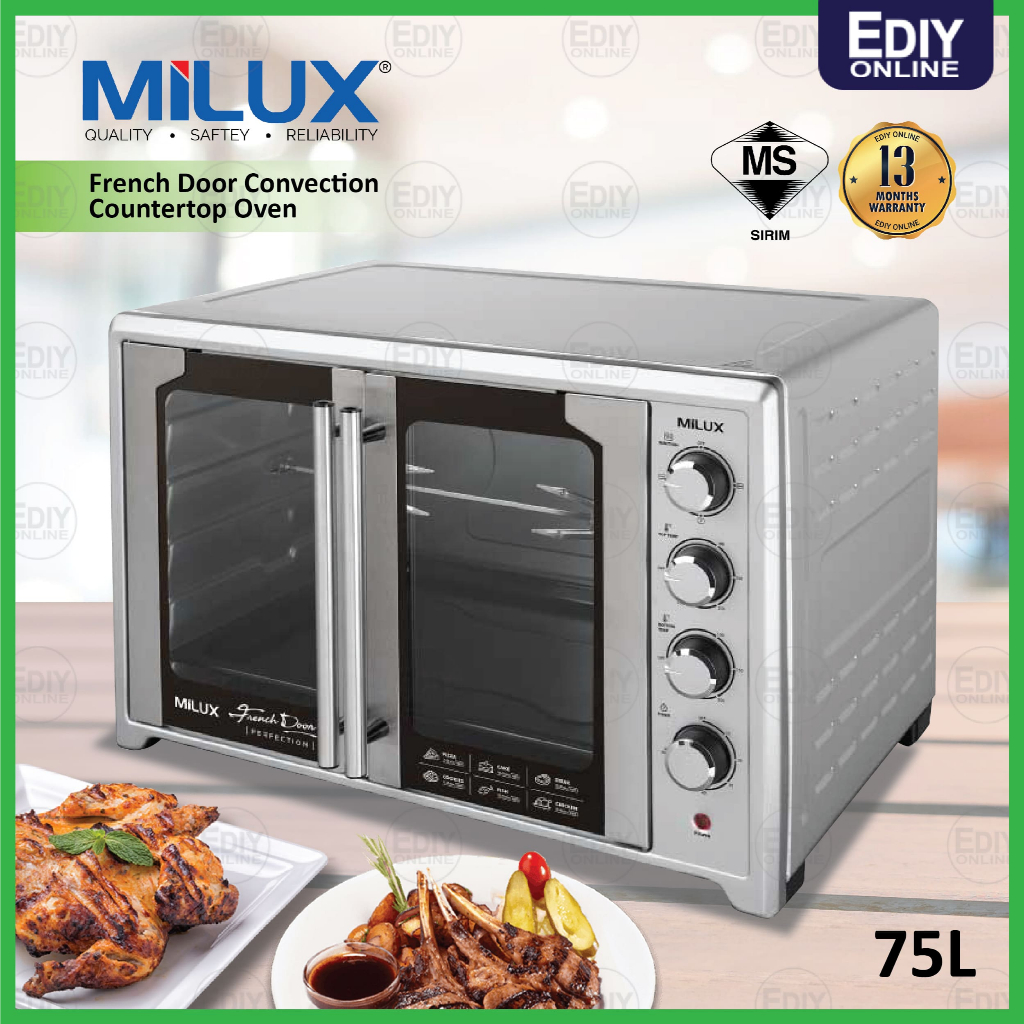 【NEW】MILUX MOT-75FD French Door 75 Litre Electric Oven With Rotisserie ...