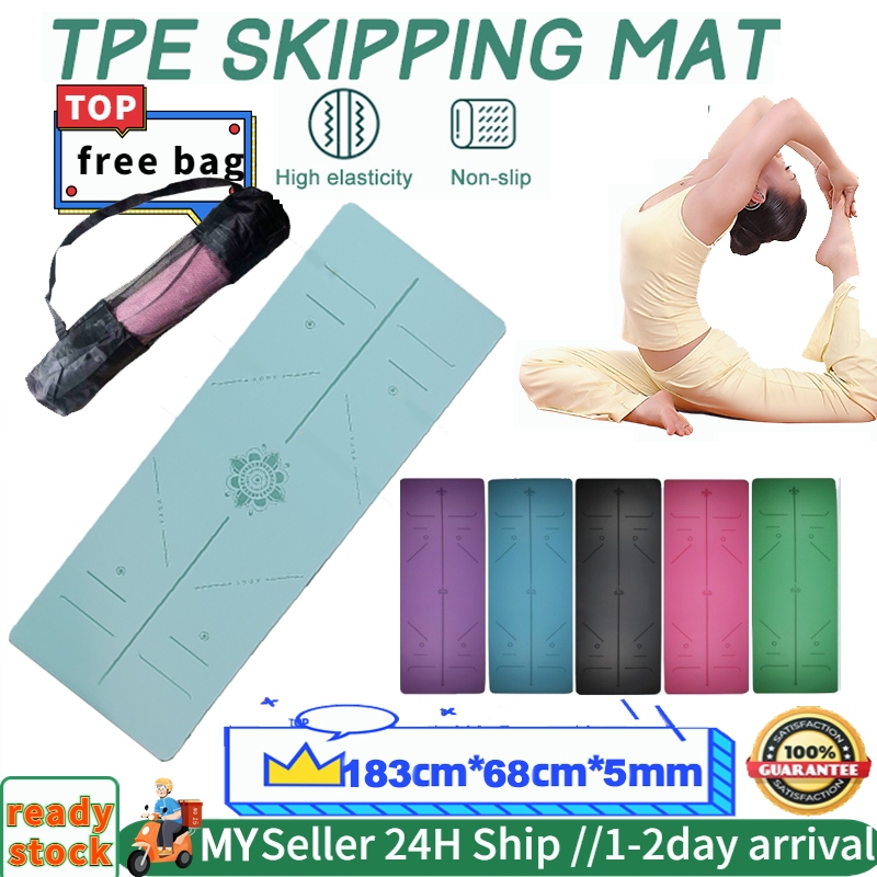 PU Natural Rubber Yoga Mat Anti Slip Silent Skipping Rope Mat Exercise ...