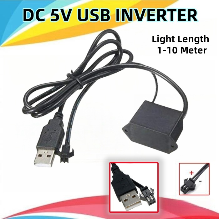 DC5V USB Inverter Rechargeable Inverter For EL Light DC12V Inverter ...