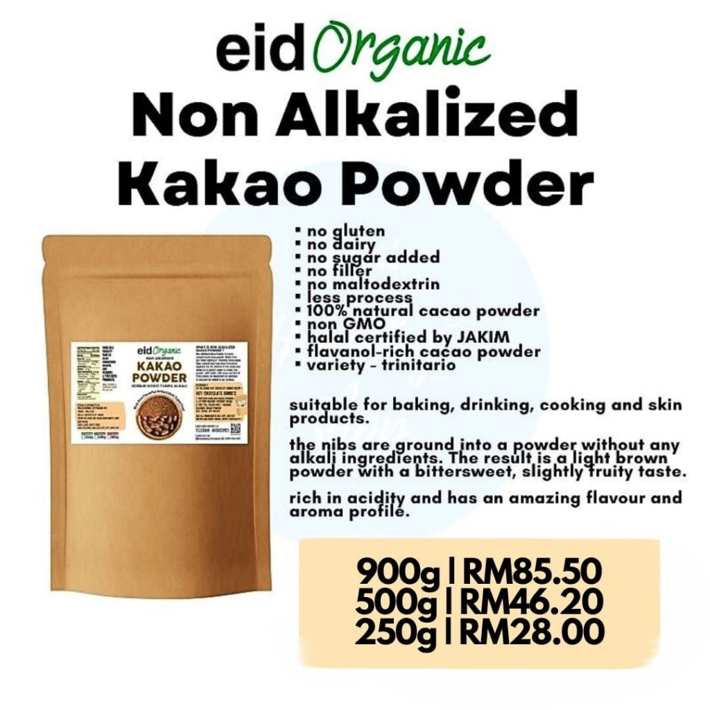 Kakao Powder Non Alkalized / Cacao Powder Non Alkalized by Eid Organic💯 ...