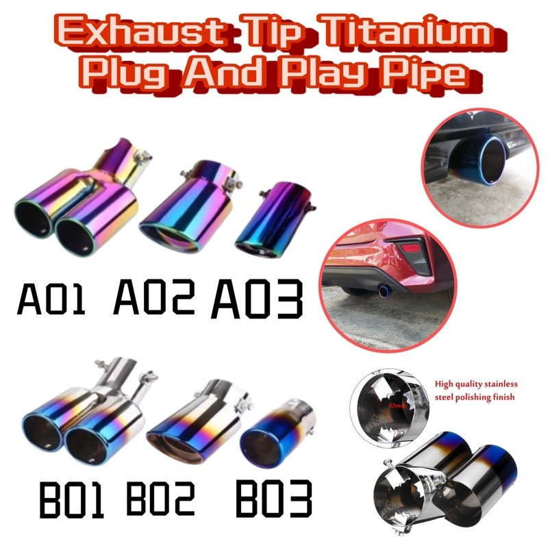 Stainless Steel Car Exhaust Pipe Muffler Half Full Plating Titanium ...