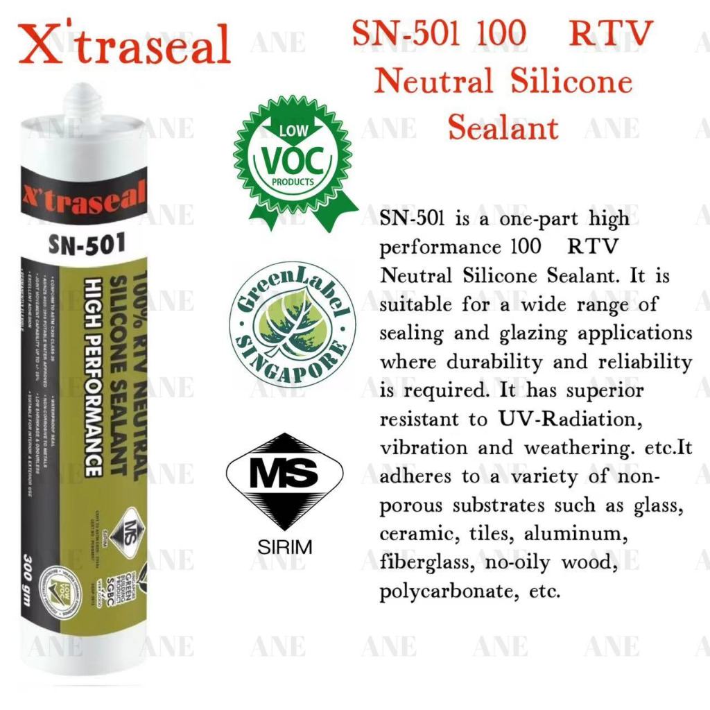 [Fresh Stock] X'traseal SN-501 100% RTV Neutral Silicone Sealant Glass Silicone Silicon | Shopee ...
