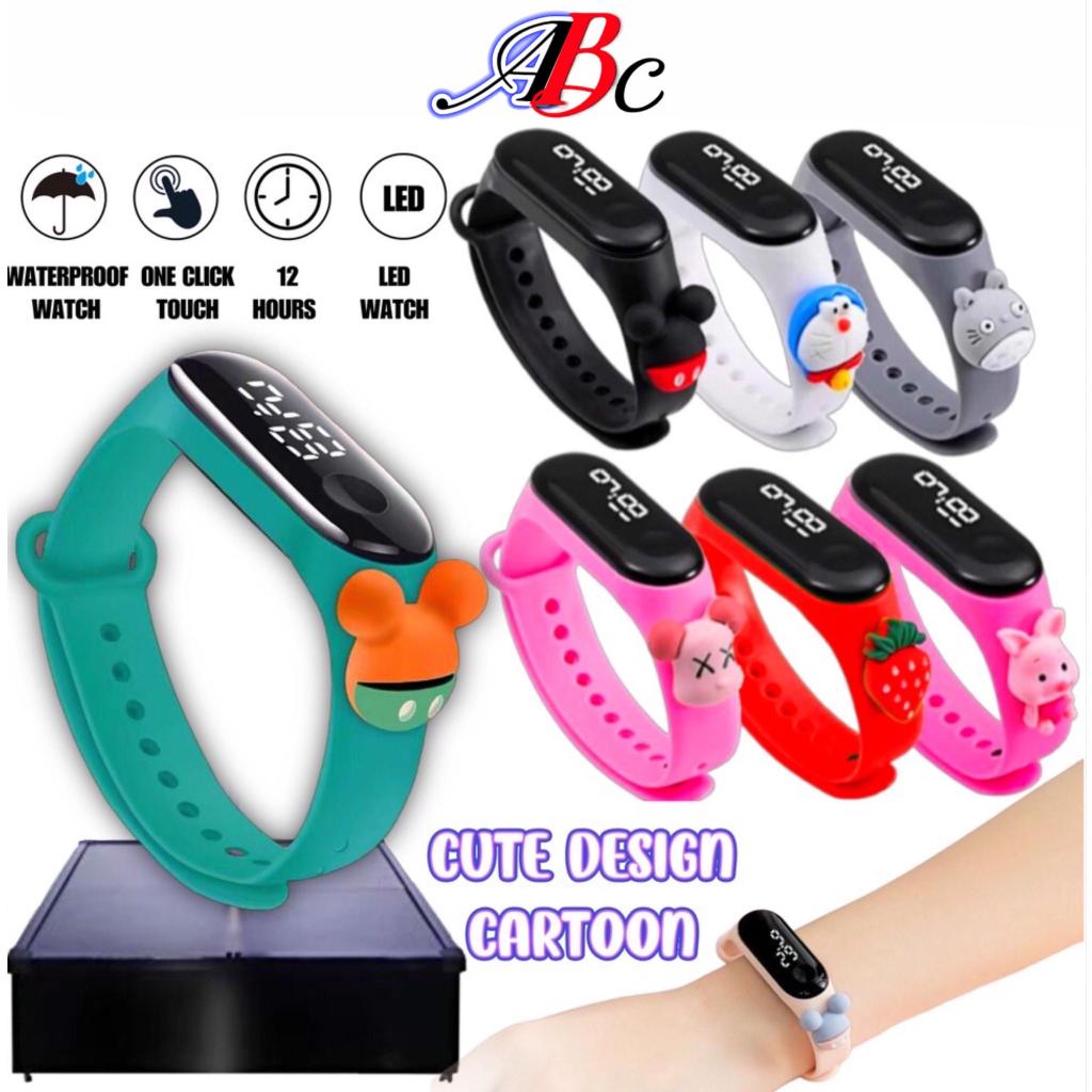 𝗪𝗔𝗧𝗘𝗥𝗣𝗥𝗢𝗢𝗙 》Cute Cartoon Watch Silicone Digital LED Touch Screen Kids ...