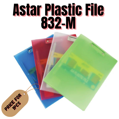 ASTAR A4 PLASTIC FILE WITH CLIP & SPRING/CLIP & SPRING FILE 832-M ...