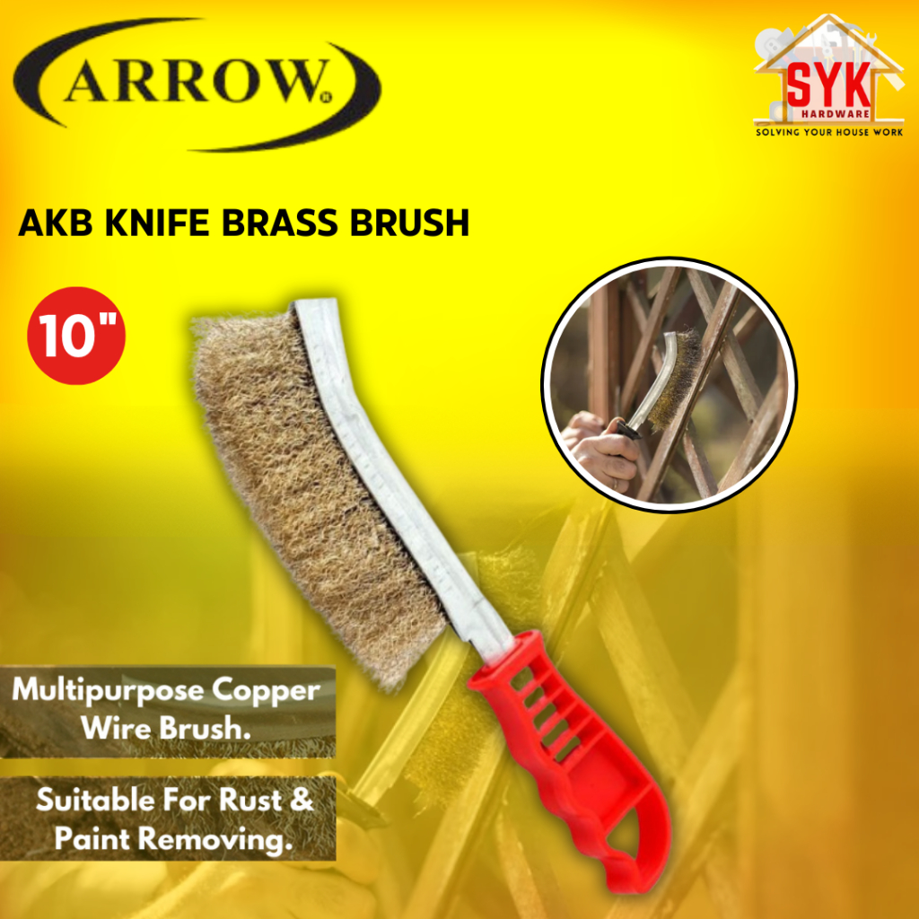 SYK Arrow AKB Brass Knife Wire Brush Anti Rust Metal Grip Sanding Brush ...