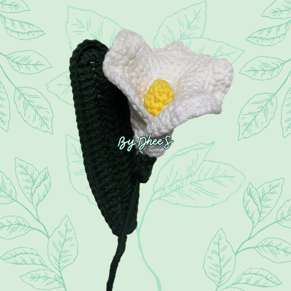 BUNGA SULAM KAIT CROCHET FLOWER CALLA LILY 💐 Hand Knitted Finished ...