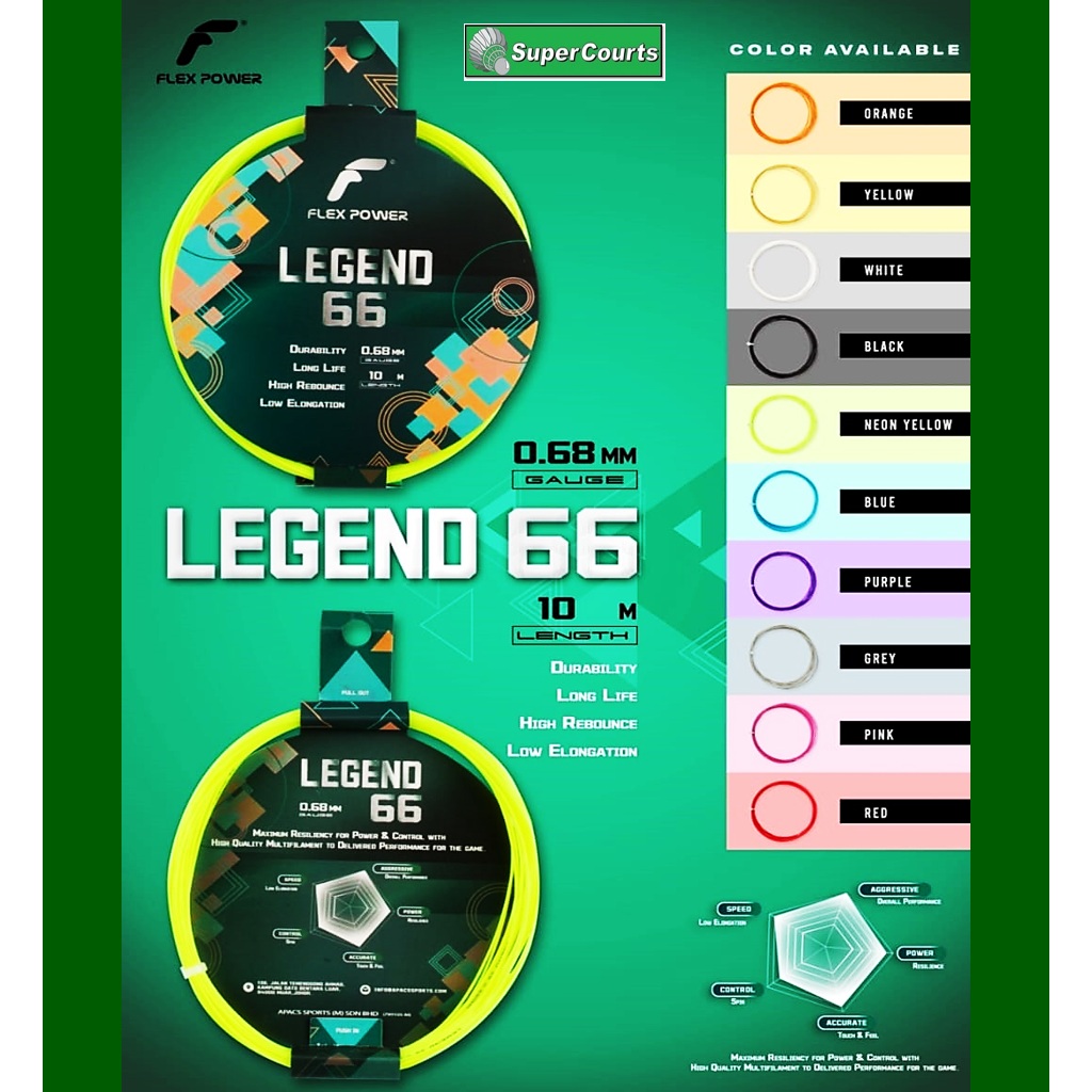【Original】Flex Power Legend 66 BADMINTON STRING (1pcs) | Shopee Malaysia