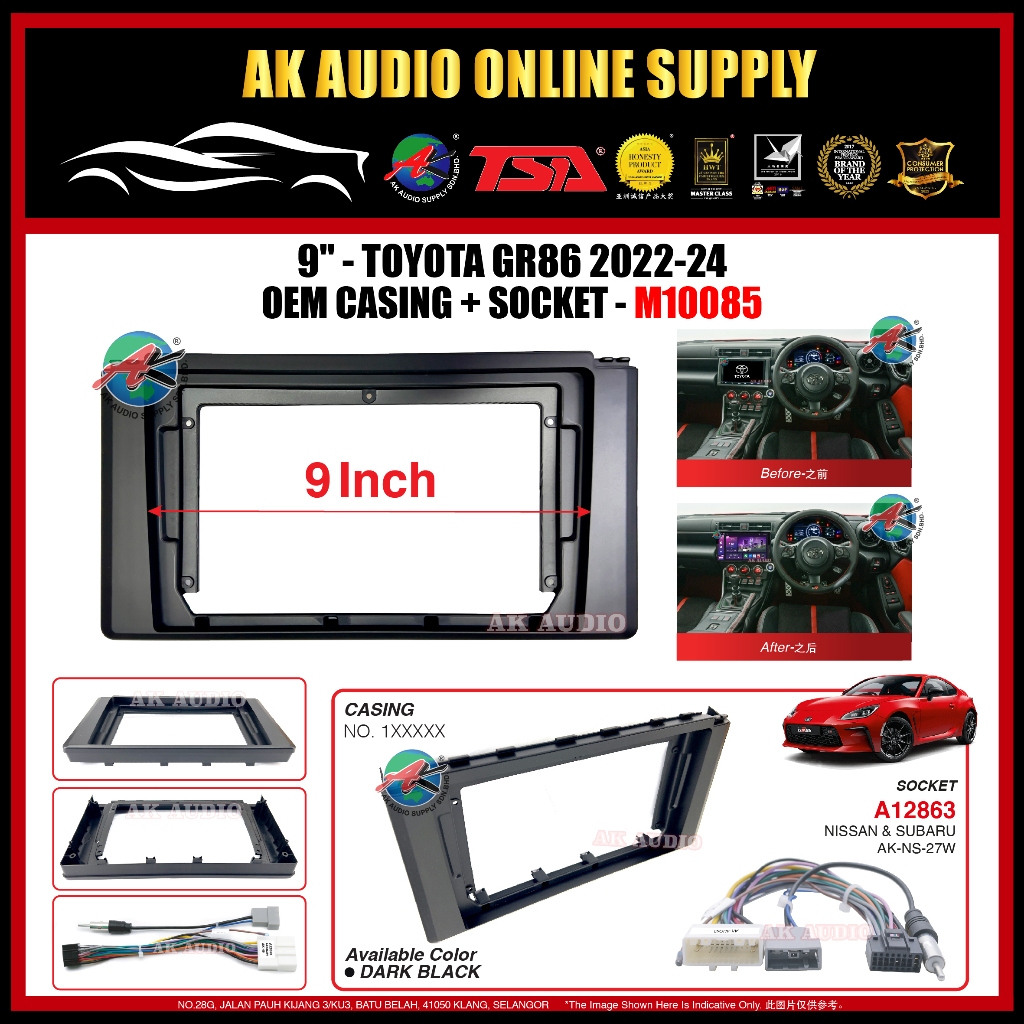 Toyota GR86 2022-2024 Android Player 9" Inch Casing+Socket -M10085 ...