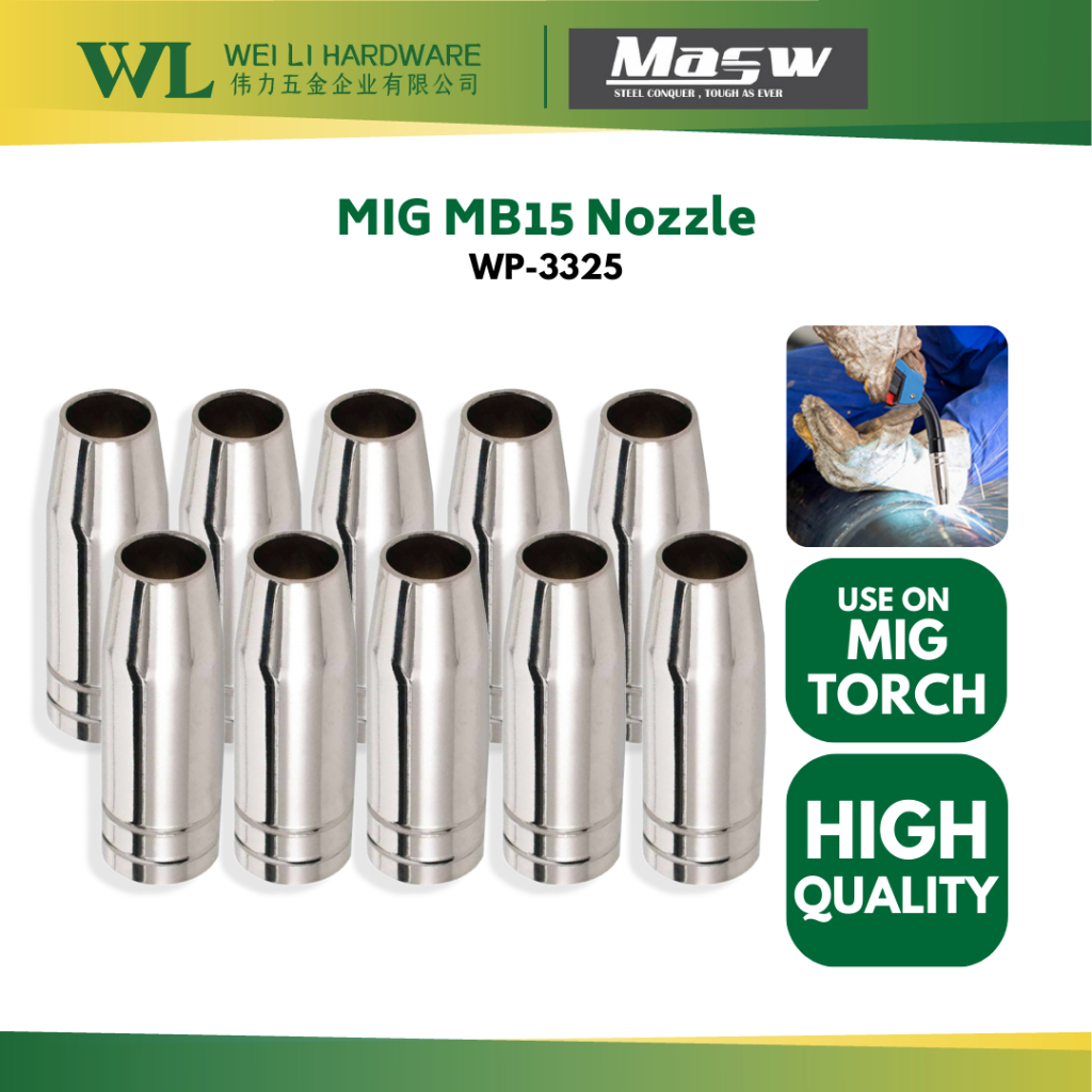 MB15 CO2 Nozzle for MIG Welding Torch / kepala mig torch welding accessories part /mb15 gas ...