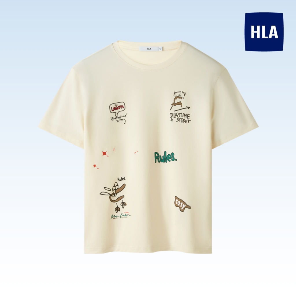 HLA Art Series Cartoon Printing Short Sleeve T-Shirt Men -HNTBJ2W422AEA ...