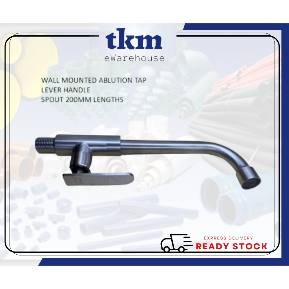 [TKM] CP BRASS CHROME WALL MOUNTED LONG BIB TAP / WUDUK TAP / ABLUTION ...