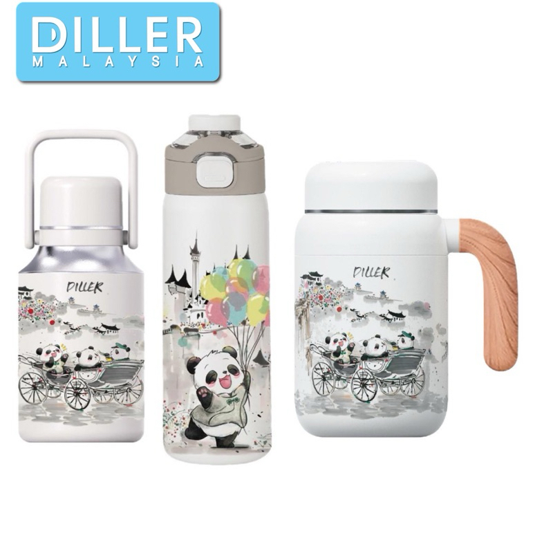 Diller Panda SUS316 Thermo Flask Coffee Tea Mug Kopi Teh Panas Sejuk ...