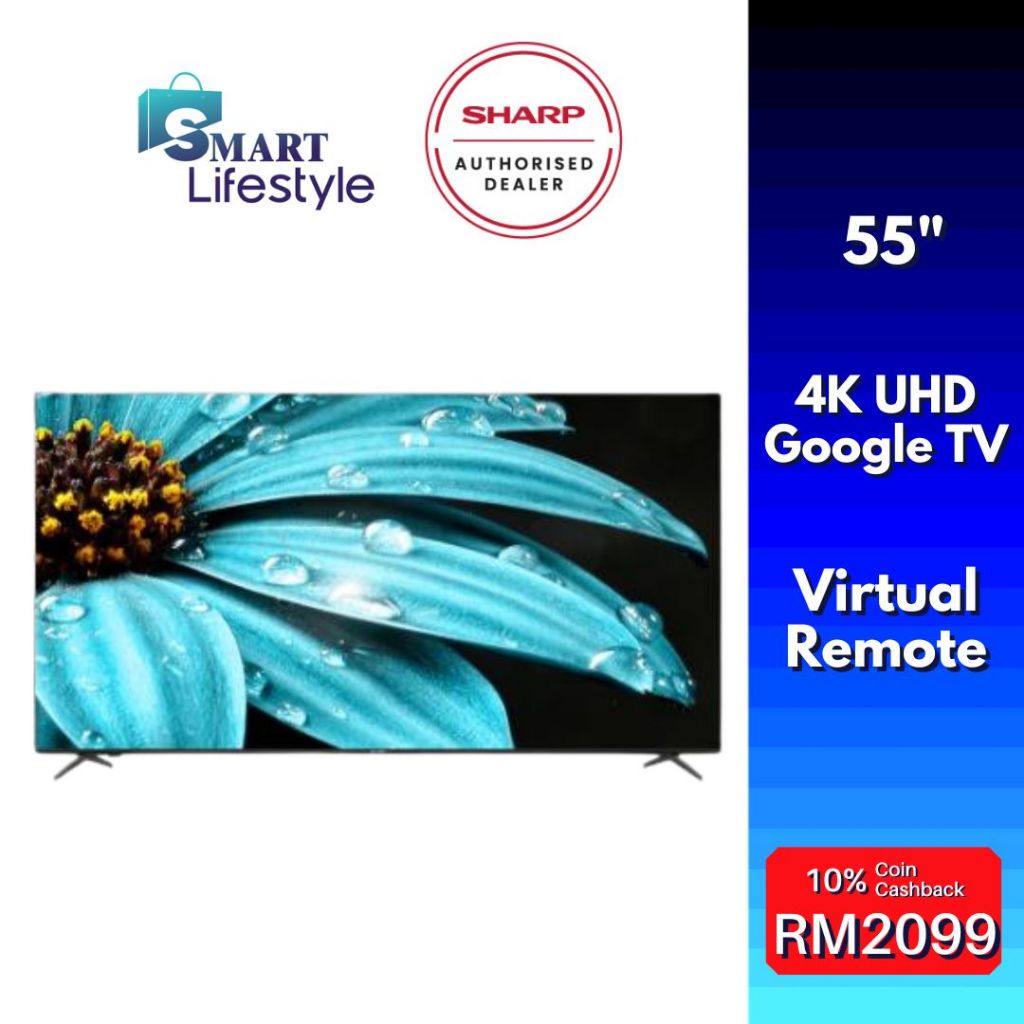 Sharp 4K UHD Google LED TV (55Inch) 4TC55FJ1X | Shopee Malaysia