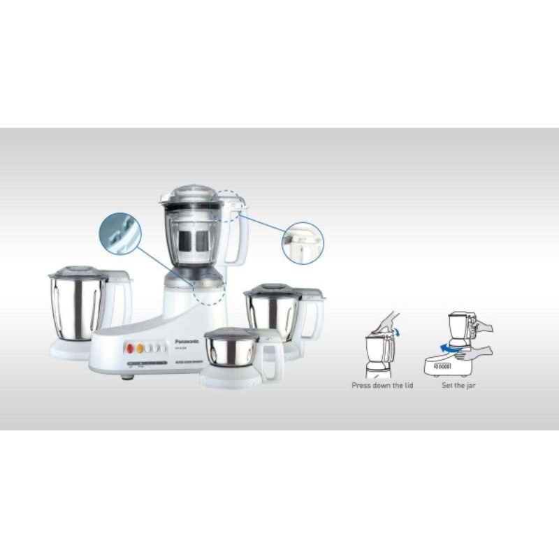 Panasonic Plastic Ac Mx-Ac400 550-Watt Super Mixer Grinder with 4 Jars ...