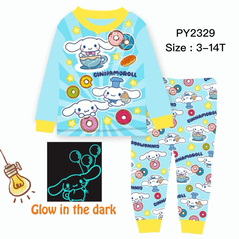 Cinnamoroll Design Long Sleeved Pyjamas 3-14y | Shopee Malaysia