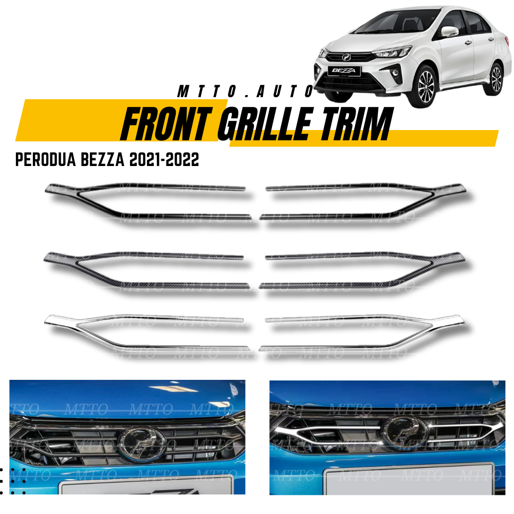 MTTO Perodua Bezza 2021-2022 Exterior Stainless Steel Front Grille Trim ...
