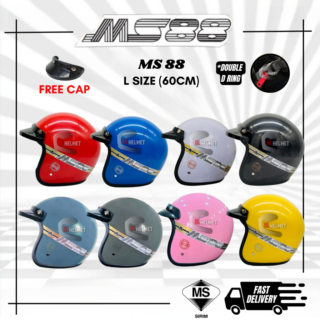 HELMET MS 88 ORIGINAL - Topi Keledar MS88 Sirim 3 Button Helmet motor ...