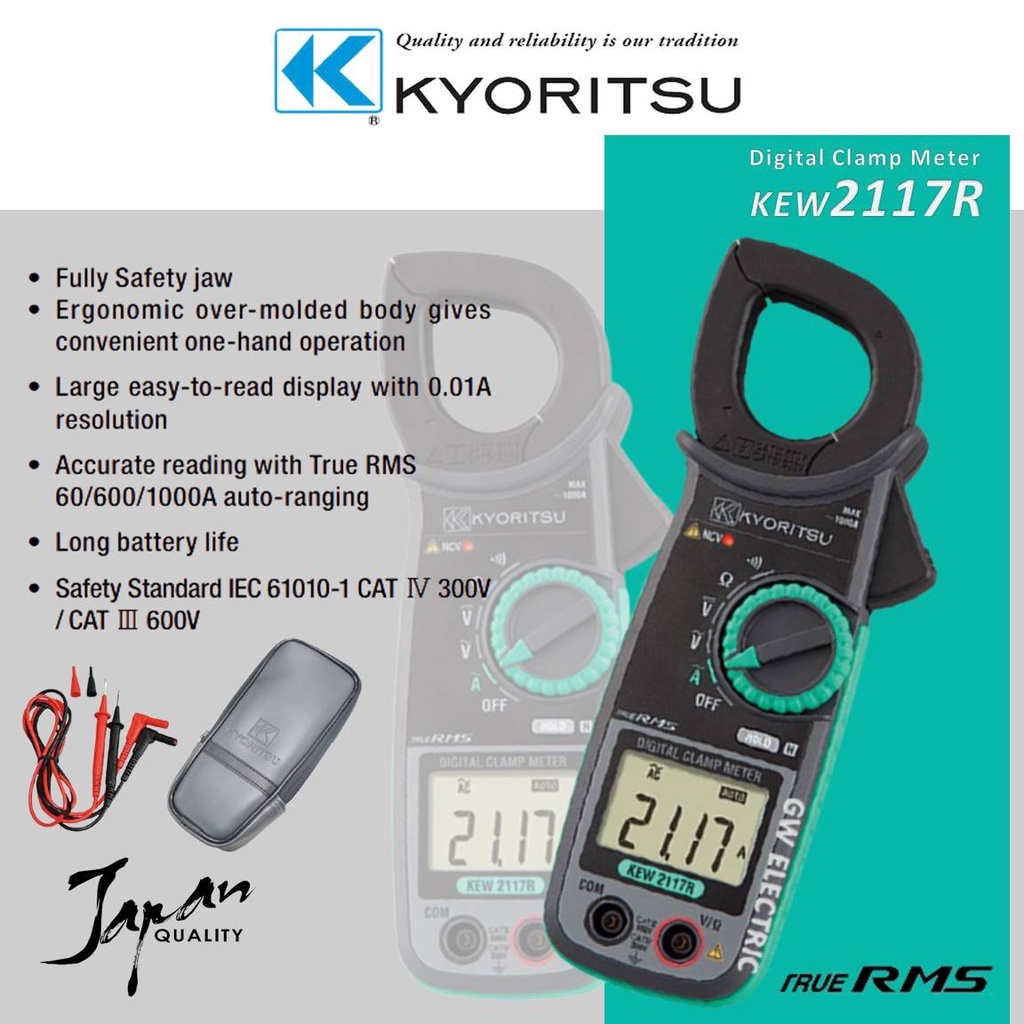 (ORIGINAL) Kyoritsu KEW2117R AC Digital Clamp meter | Shopee Malaysia