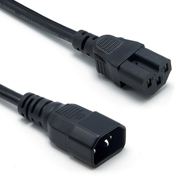 Volex IEC 320 C14 to C15 Connector with Notch 1.0mm2 Power Cord ...