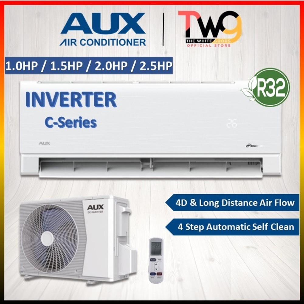 [FREE SHIPPING] AUX New R32 - C-Series INVERTER Air Conditioner (1.0HP / 1.5HP / 2.0HP / 2.5HP ...
