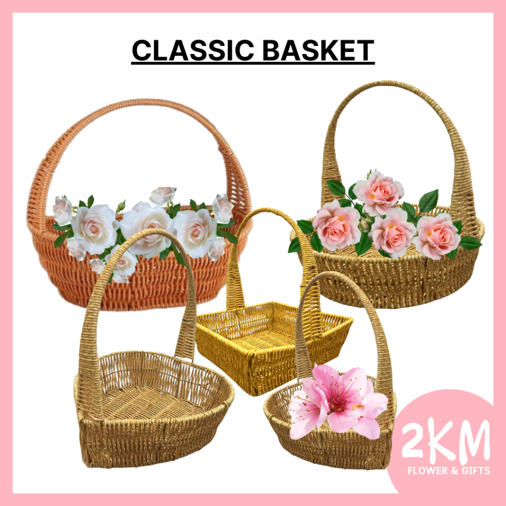 CLASSIC BASKET Flower Box Surprise Delivery Box Gift Box Love Shape Box ...