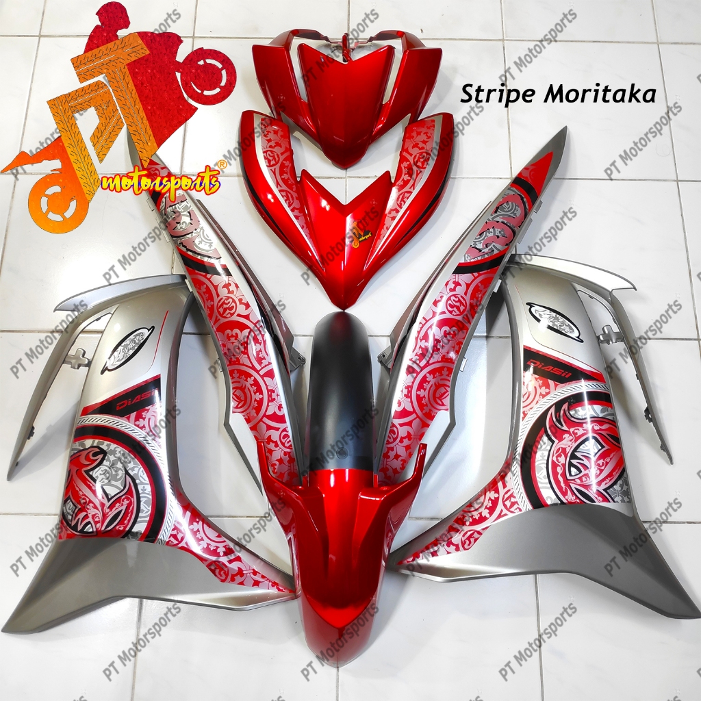 HLD LC 135 FI V8 Cover Set Body set BATIK Gold Silver Red Blue Silver ...